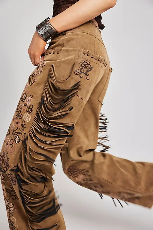 Free People We The Free Mountain Creek Fringe Wide-Leg Pants