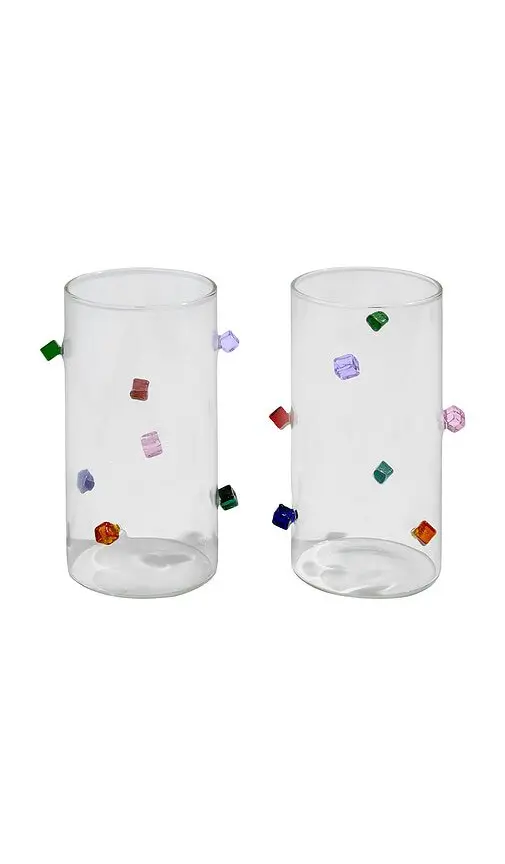 FAZEEK Jewel Highballs Set Of 2 In Neutral - N,a
