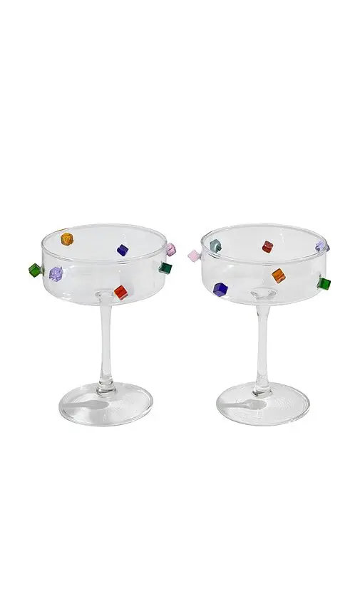 FAZEEK Jewel Coupes Set Of 2 In Neutral - N,a