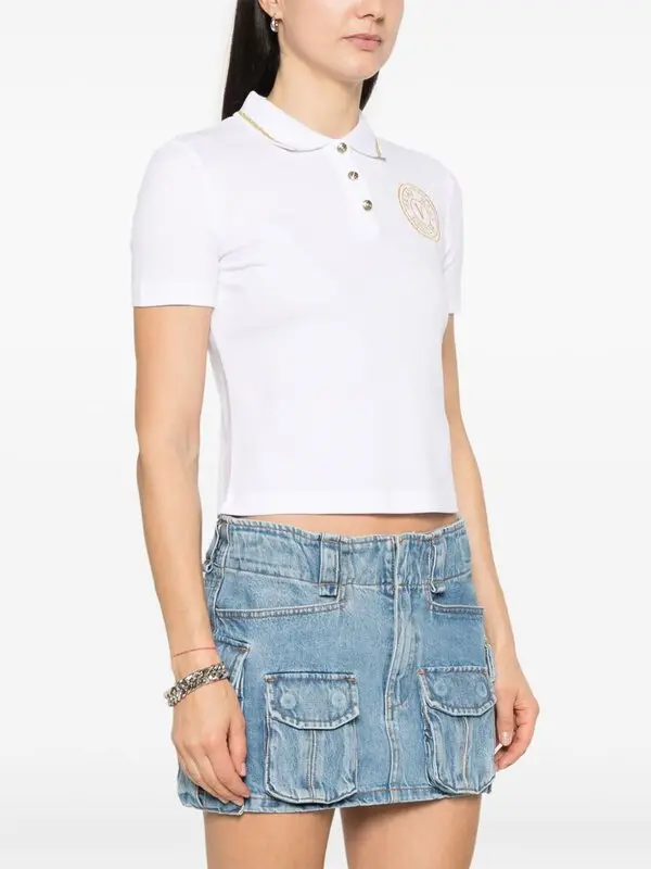 Versace Embroidered-logo Polo Top