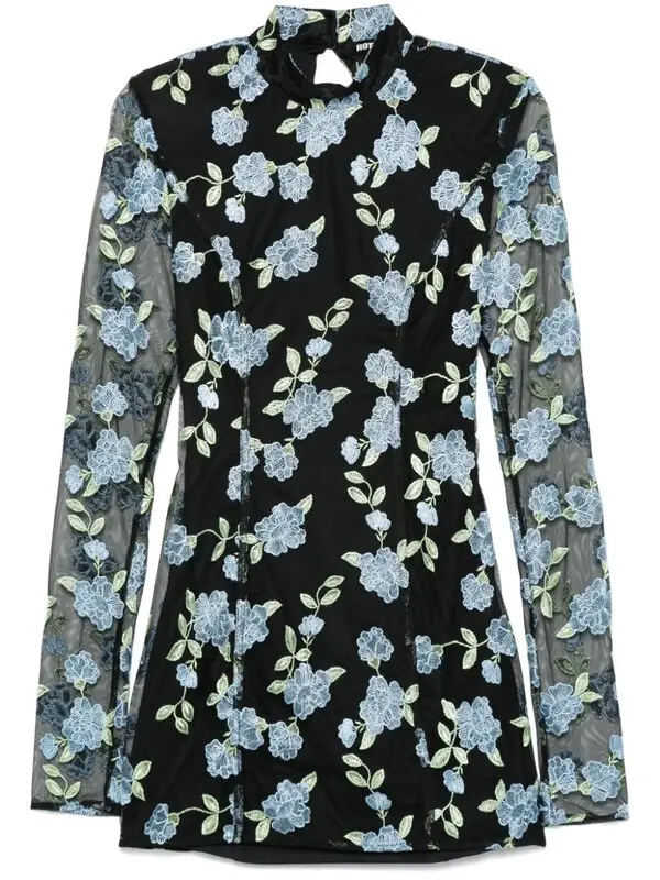 ROTATE BY BIRGER CHRISTENSEN Mesh Mini Dress - Black