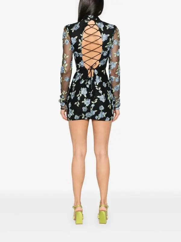 ROTATE BY BIRGER CHRISTENSEN Mesh Mini Dress - Black