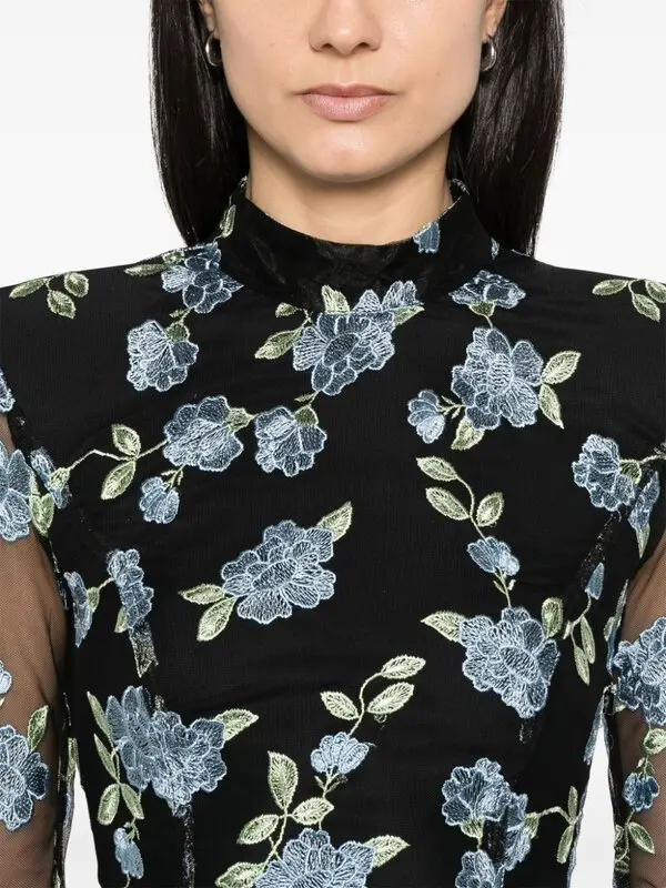 ROTATE BY BIRGER CHRISTENSEN Mesh Mini Dress - Black