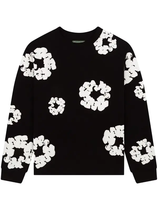 DENIM TEARS Wreath Long Sleeve T-shirt - Black