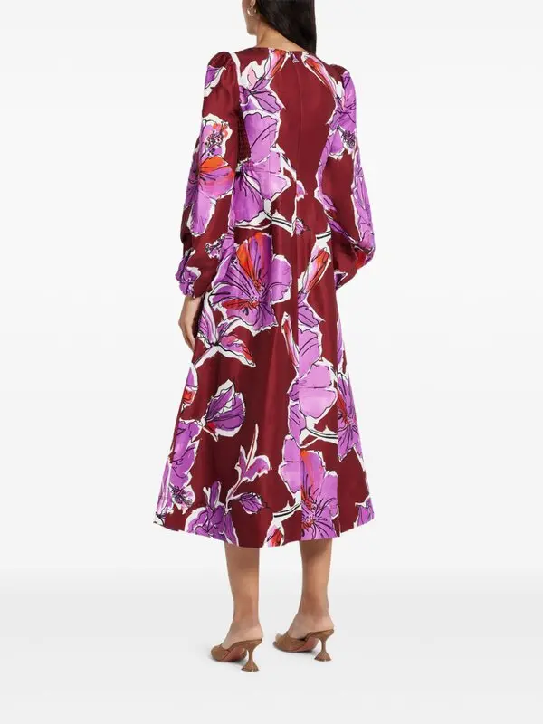 aje inflorescence midi dress Aje Inflorescence Midi Dress - Red