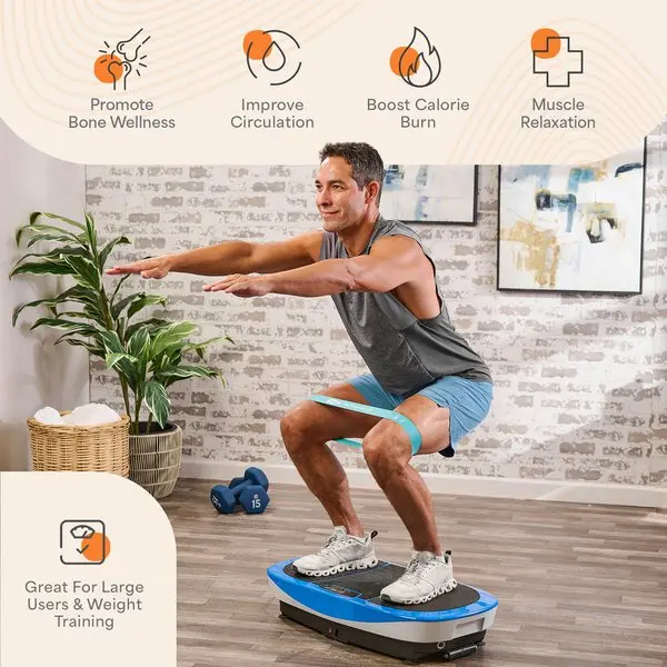 LIFEPRO Rumblex Max 4d Vibration Plate With Resistance Bands – Full Body Workout For Fitness - Blue