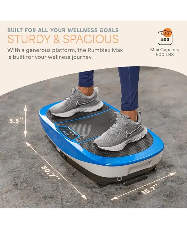 LIFEPRO Rumblex Max 4d Vibration Plate With Resistance Bands – Full Body Workout For Fitness - Blue