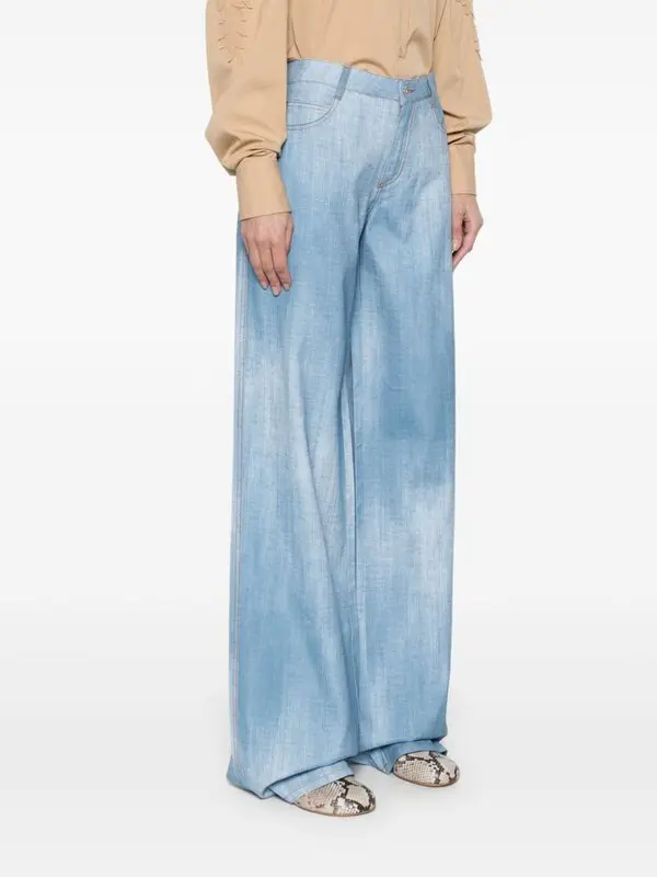 Ermanno Scervino Denim-print Trousers