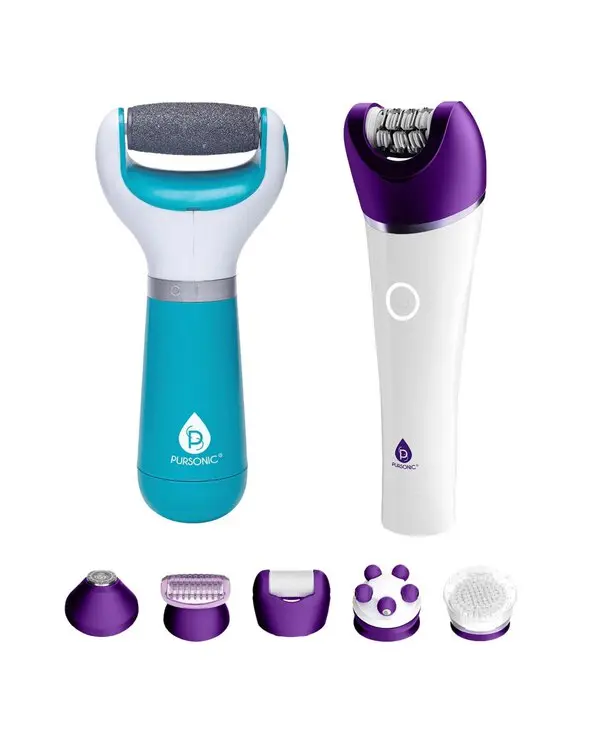 PURSONIC Smooth Skin Essentials Bundle – 6-in-1 Epilator & Callus Remover