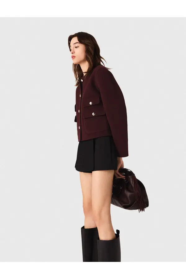 Maje Straight-fit Pleated Skorts - Black