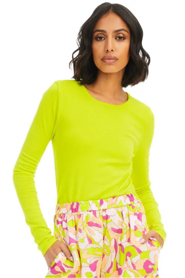Allison Rita Solid Top - Green / Multicolor