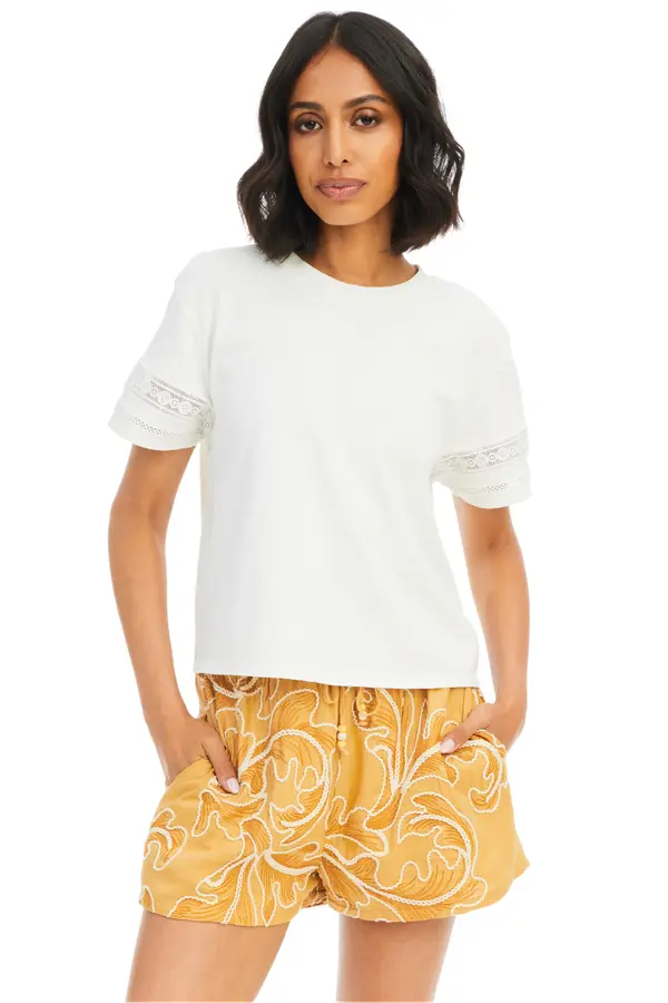 ALLISON NEW YORK Kendra Embroidered Shorts