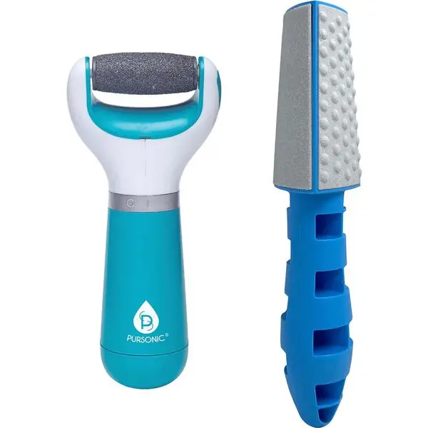 PURSONIC Complete Callus Care Bundle Battery-operated And 3 In 1 Callus Removers - Blue