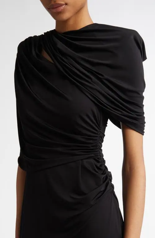 Stella McCartney Draped Cape Cutout Midi Dress