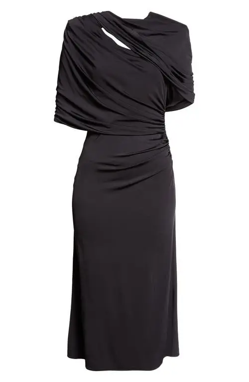 Stella McCartney Draped Cape Cutout Midi Dress