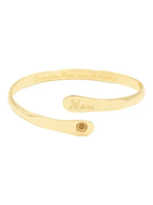 HOLLYWOOD SENSATION Engraved Mom Cuff Bracelet - Gold