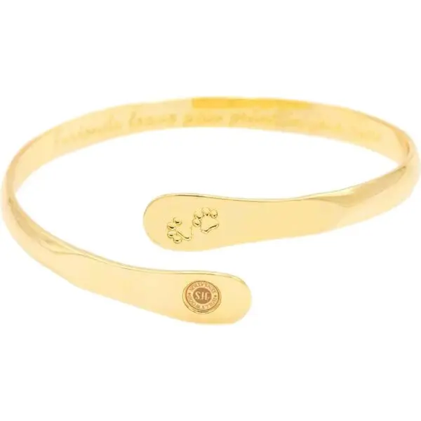 HOLLYWOOD SENSATION Furry Friends Paw Print Cuff Bracelet - Gold