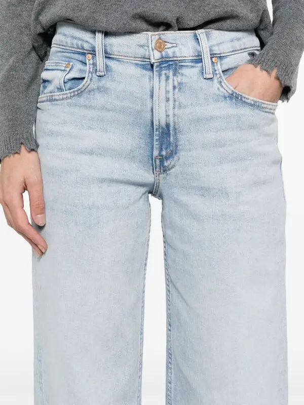 MOTHER The Spinner Zip Sneak Jeans - Blue