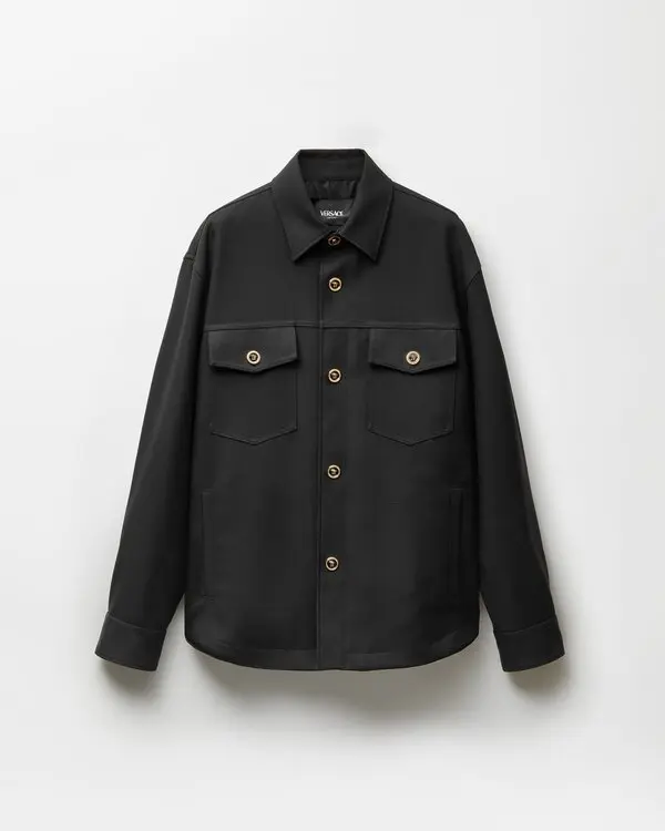 Versace Cavalry Wool Overshirt - Black
