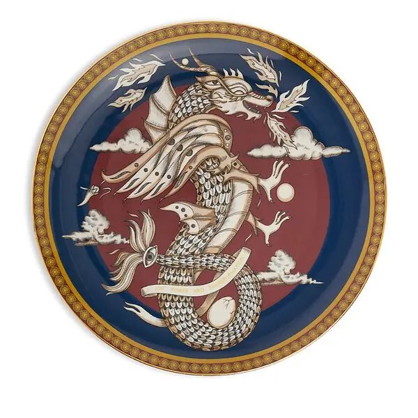 La DoubleJ Dragon Decorative Plate - Midnight