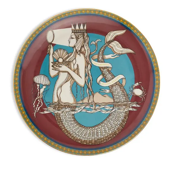 La DoubleJ Mermaid Decorative Plate - Bordeaux