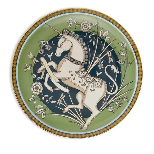 La DoubleJ Unicorn Decorative Plate - Light Green