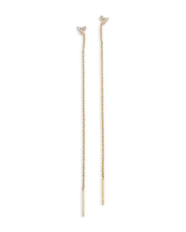 Zoe Chicco 14k Yellow Diamond Threader Earrings - Gold
