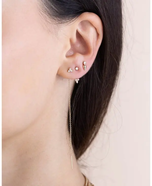 Zoe Chicco 14k Yellow Diamond Threader Earrings - Gold