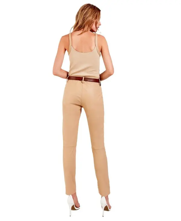 AS By DF Jordan Recycled Leather Trousers - Cafe Con Leche