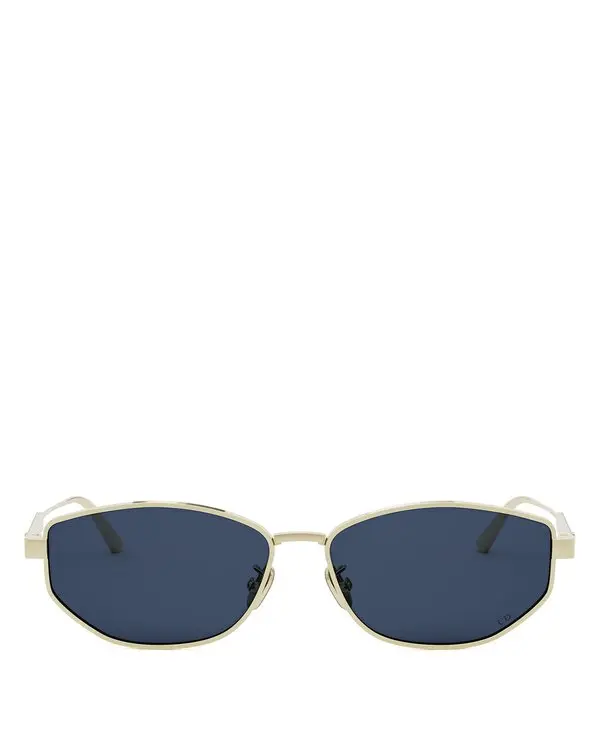 Dior Geometrical Sunglasses, 57mm - Gold/blue