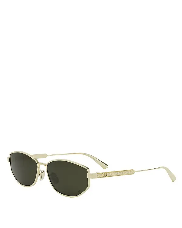 Dior Geometrical Sunglasses, 57mm - Gold/green