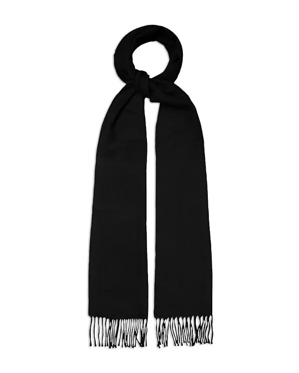 Eton Herringbone Merino Wool Scarf - Black