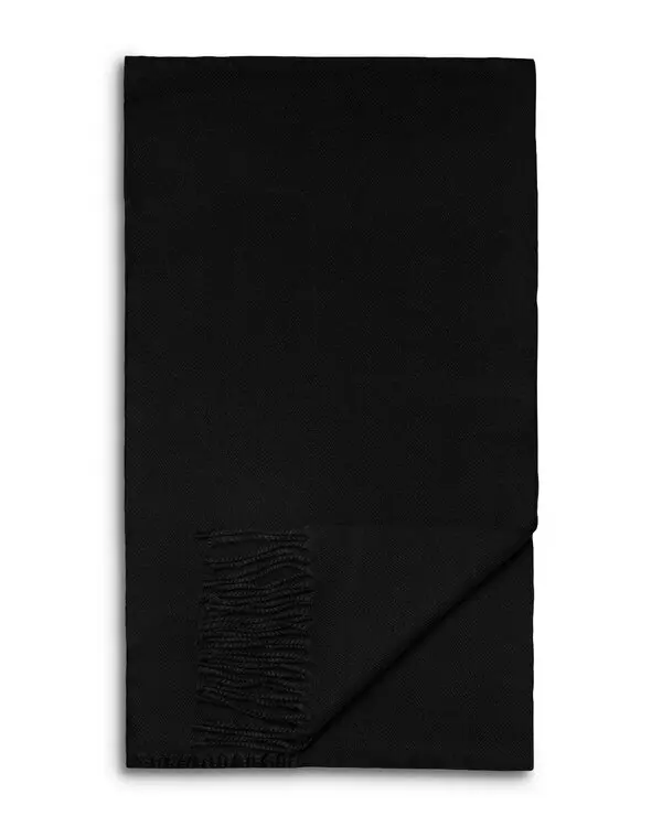 Eton Herringbone Merino Wool Scarf - Black