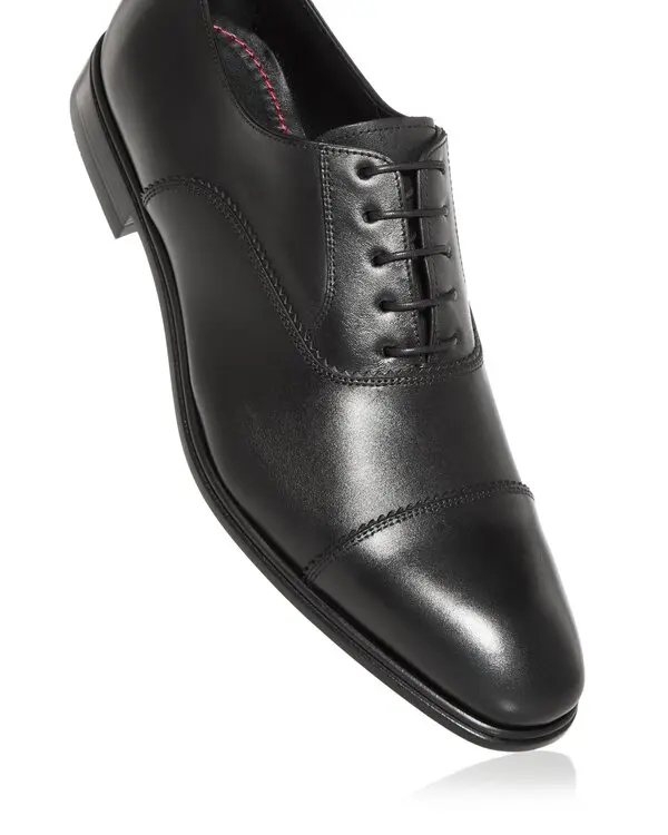 FERRAGAMO Boston Leather Cap Toe Oxfords - Nero