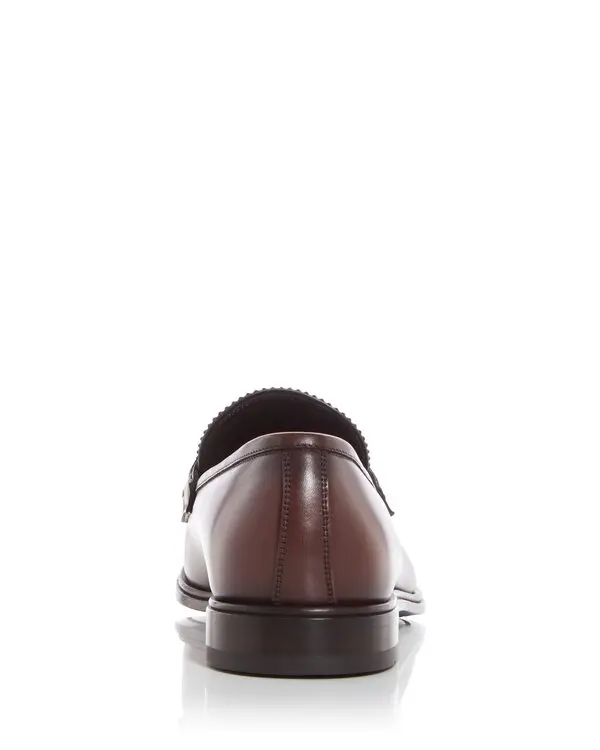 FERRAGAMO Bentley Gancini Leather Loafers - Midbrown