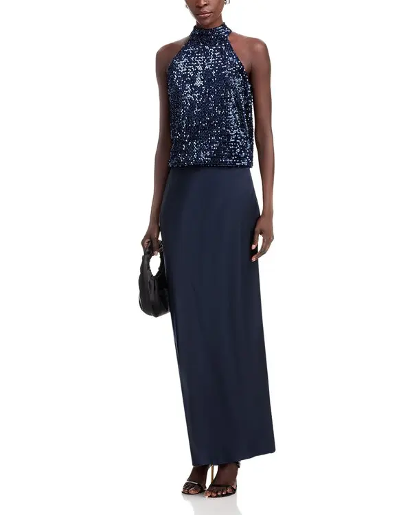 KOKO + MASON Sequin Halter Top