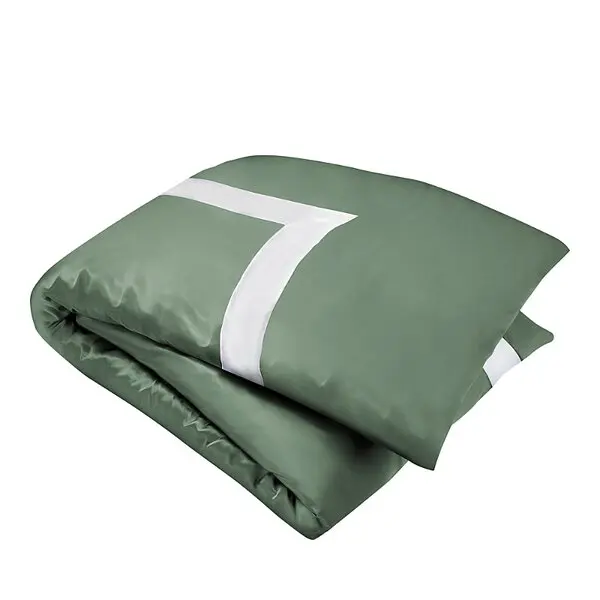 Gingerlily Ashdown Silk Duvet Cover, Queen - Green/white
