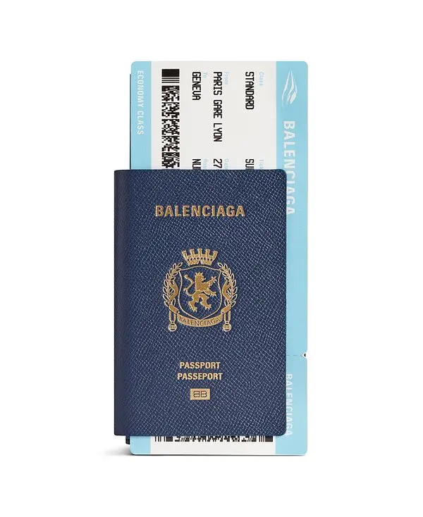 Balenciaga Passport Long Wallet 1 Ticket - Passport Blue