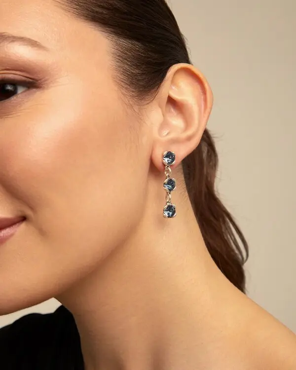 UNODE50 Sterling Plated Crystal Drop Earrings
