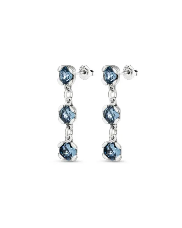 UNODE50 Sterling Plated Crystal Drop Earrings
