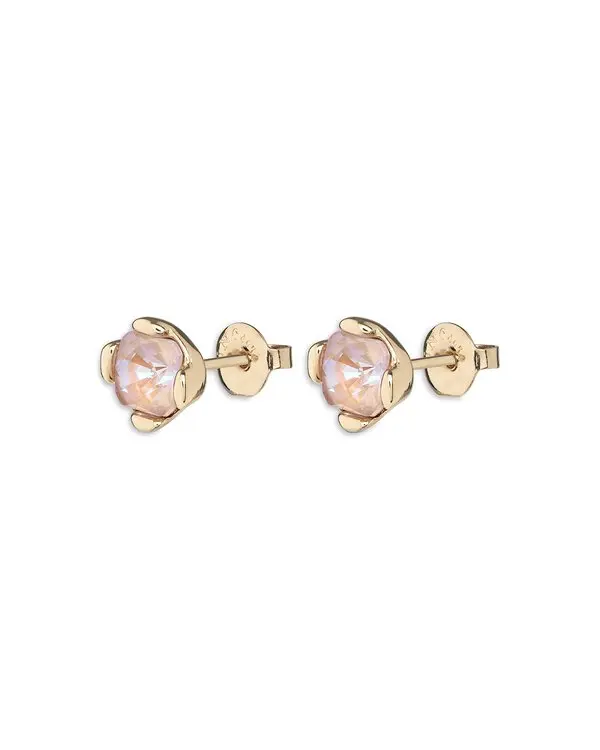 UNODE50 18k -plated Metal Alloy Earrings With Small Faceted Crystal