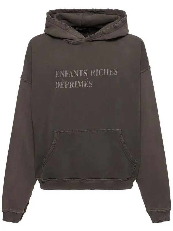 Enfants Riches DéPriméS E.R.D. Cotton Knit Logo Hoodie In Black