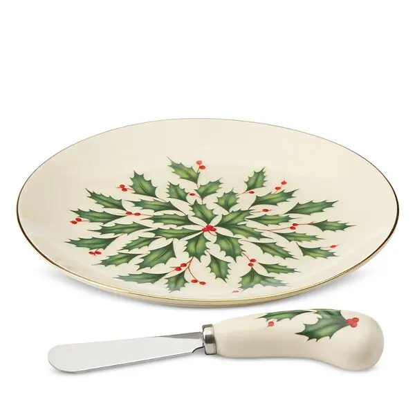 LENOX Hosting The Holidays Cheese Plate & Knife Set