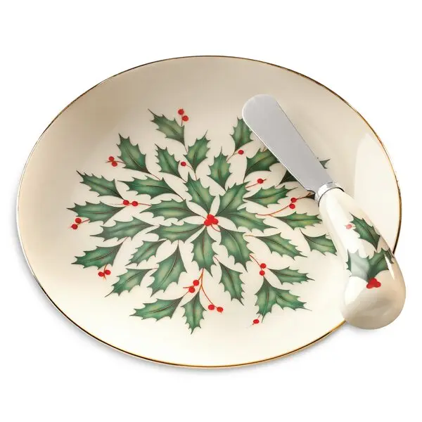 LENOX Hosting The Holidays Cheese Plate & Knife Set