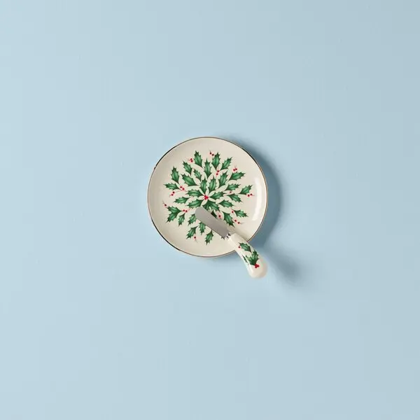 LENOX Hosting The Holidays Cheese Plate & Knife Set