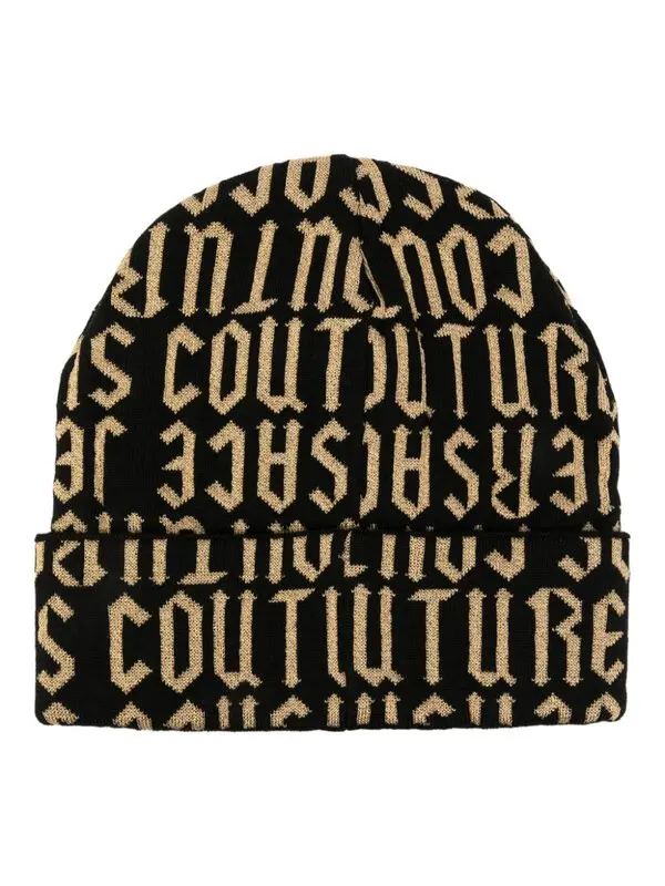 Versace Logo-Jacquard Beanie In Black - 31% Off | Editorialist