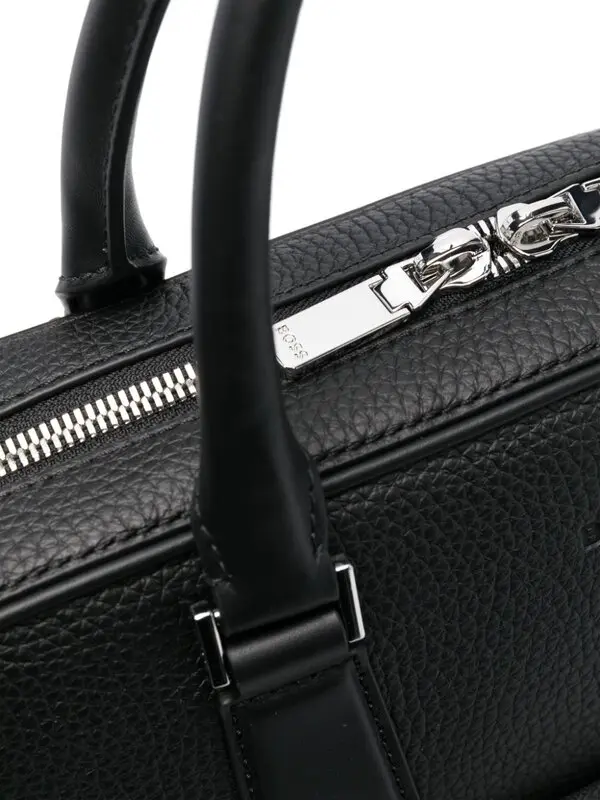 BOSS Grained Leather Document Case With Logo Detail