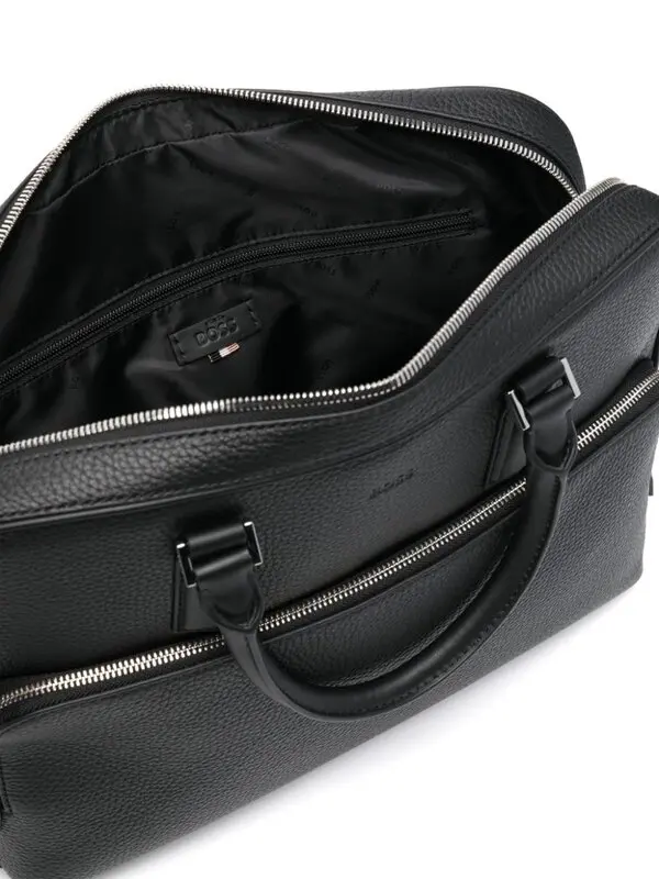 BOSS Grained Leather Document Case With Logo Detail