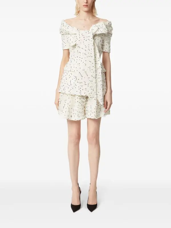 Nina Ricci Pleated Tweed Shorts