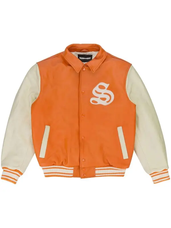 SP5DER Logo-patch Varsity Jacket - Orange